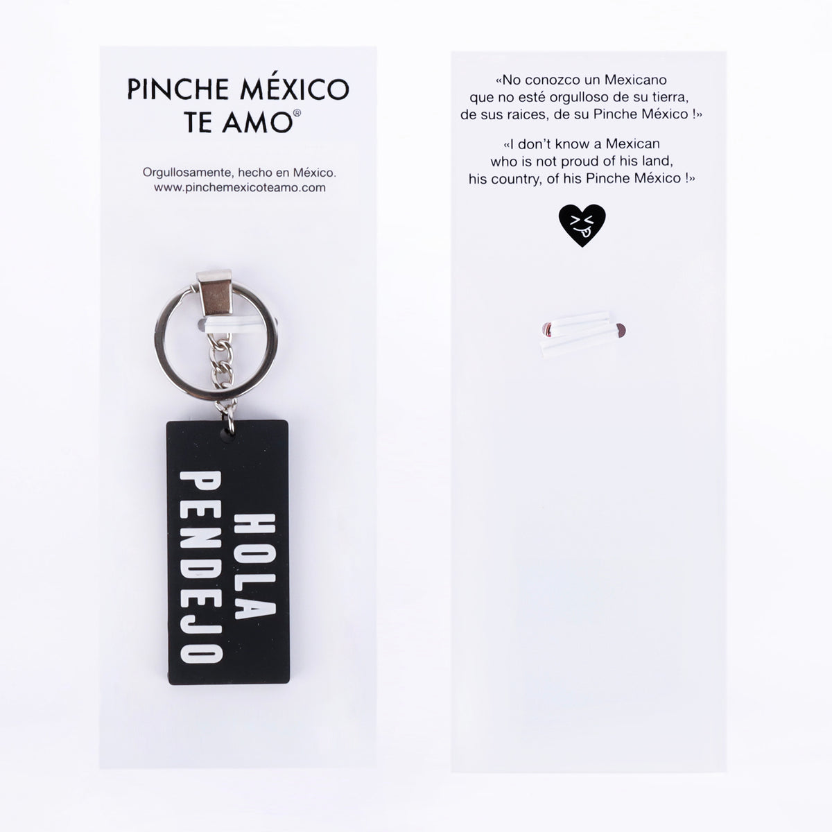 LLAVERO PVC HOLA PENDEJO NEGRO – PINCHE MEXICO TE AMO