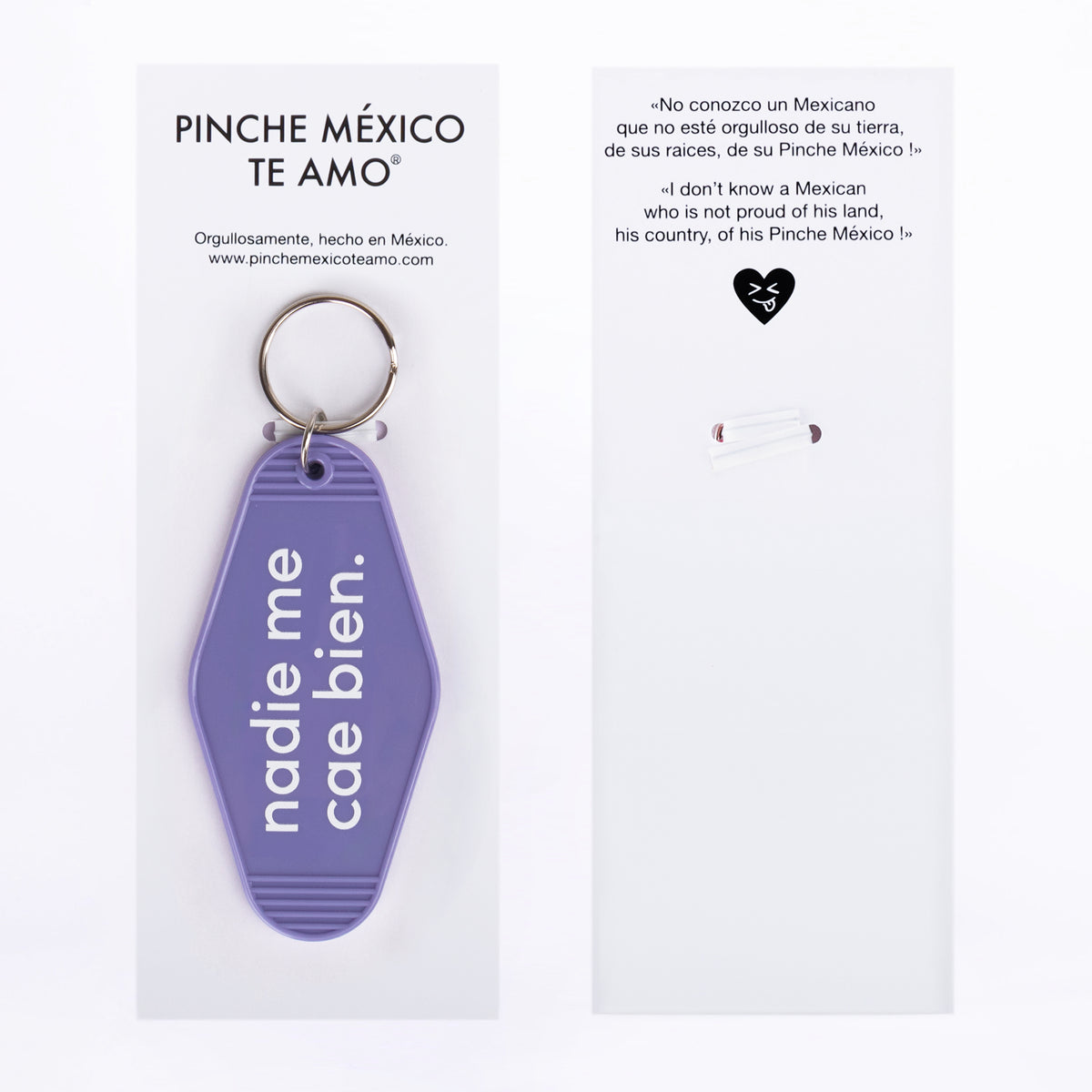 PURPLE NOBODY LIKES ME KEYCHAIN – PINCHE MEXICO TE AMO